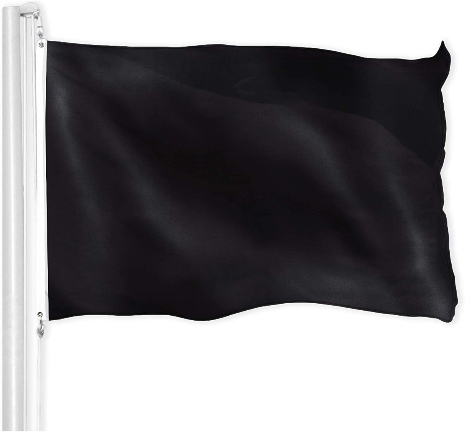 G128 Solid Black Color Flag 3x5 Feet Printed 150d Indoor/outdoor ...