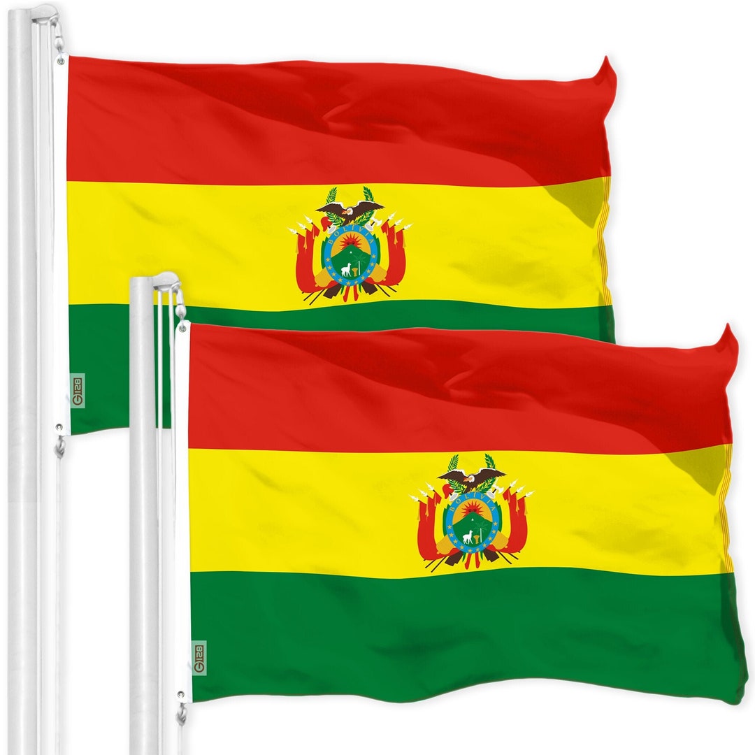 G128 2 Pack: Bolivia Bolivian Flag | 3x5 Ft | Printed 150D Polyester ...