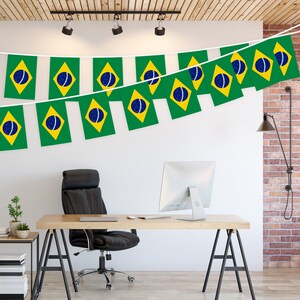 G128 Brazil Brazilian Bunting Banner | Flag 8.2 X 5.5 Inch, Full String ...