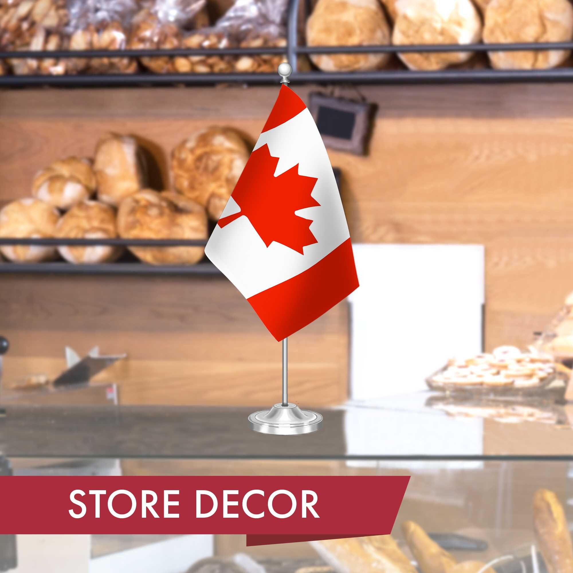 Canadian Desk Flag Set: 8.5x5.5" Printed Polyester, 15" Metal Pole - Etsy