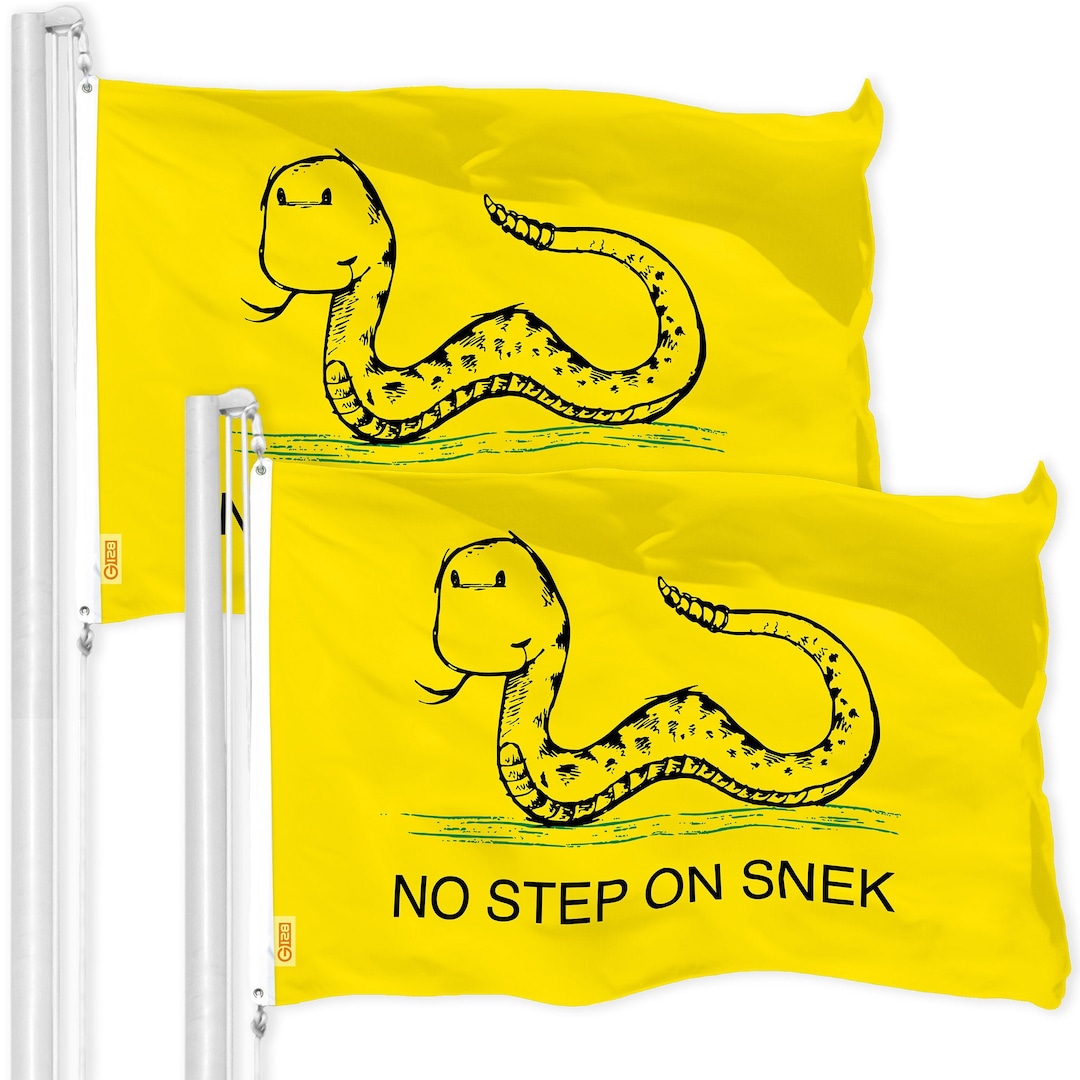 G128 2 Pack: No Step on Snek Cute Cartoon Flag | 3x5 Ft | Liteweave Pro ...