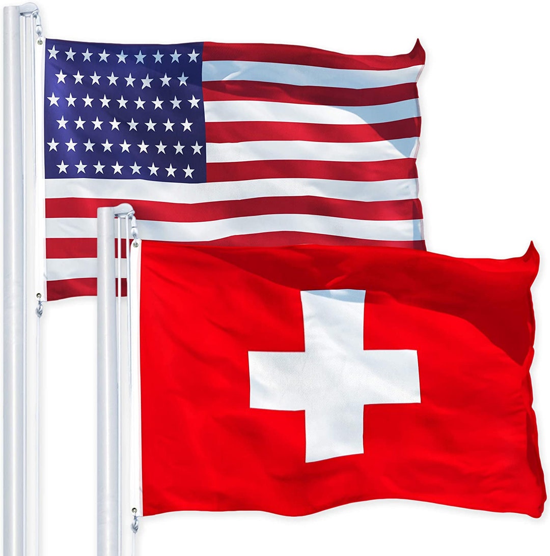 USA & Switzerland Flag Combo Pack: 3x5 Ft Printed Polyester - Etsy