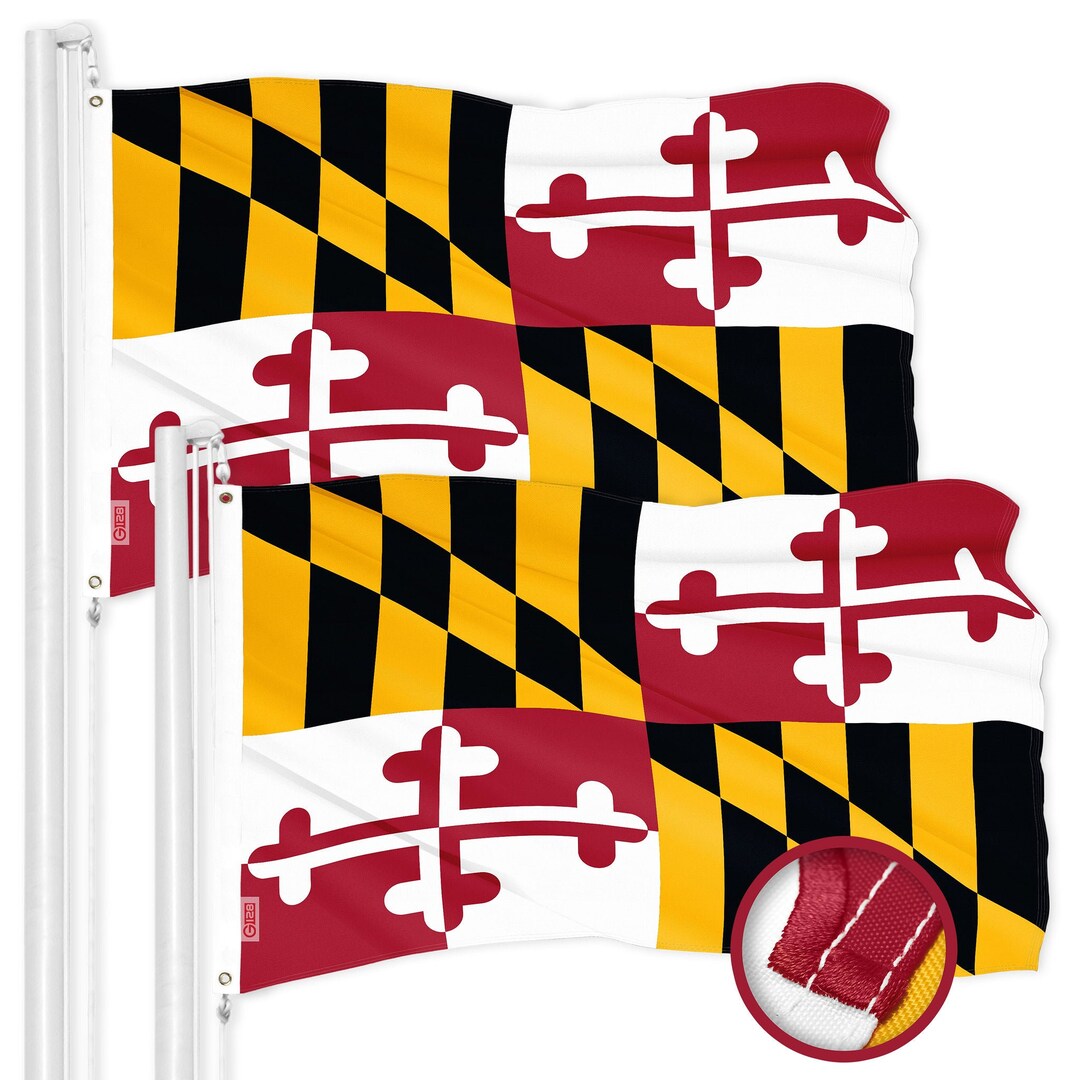 G128 2 Pack: Maryland MD State Flag | 3x5 Ft | Toughweave Series ...