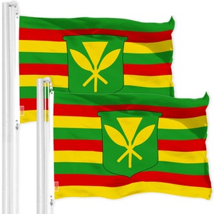 G128 2 Pack: Hawaii Kanaka Maoli Flag 3x5 Ft Liteweave Pro Series ...