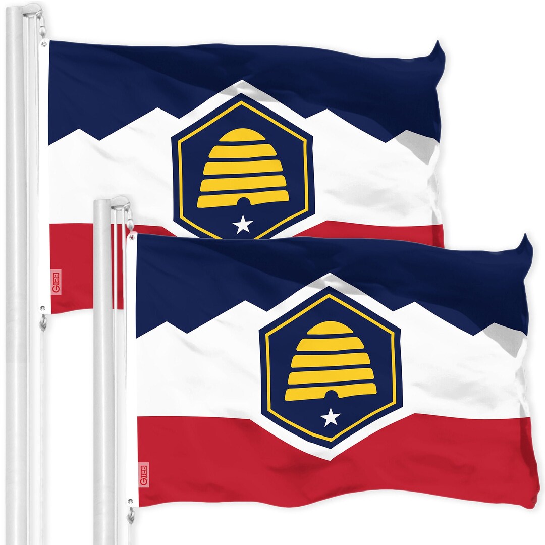 G128 2 Pack: Utah 2023 New Version UT State Flag | 3x5 Ft | Liteweave ...