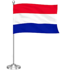 G128 Netherlands Dutch Deluxe Desk Flag Set | 8.5x5.5 in | Printed 300D ...