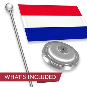 G128 Netherlands Dutch Deluxe Desk Flag Set | 8.5x5.5 in | Printed 300D ...