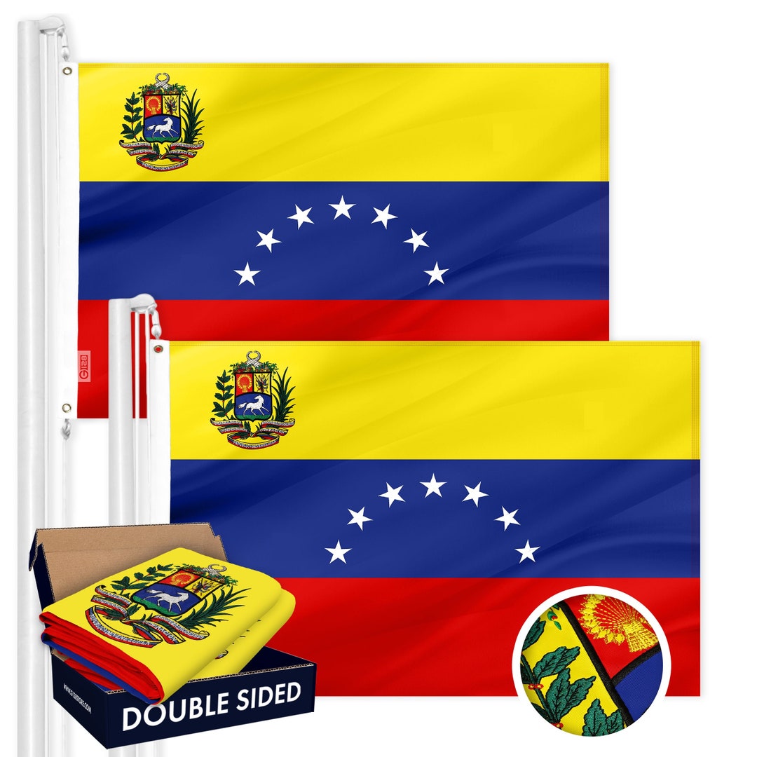 G128 2 Pack: Venezuela 7 Stars Venezuelan Flag | 3x5 Ft | Double ...