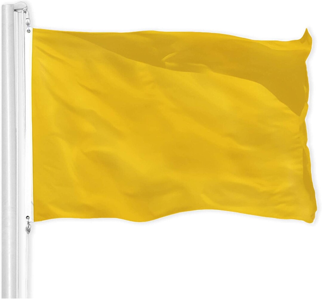 G128 Solid Golden Yellow Color Flag 3x5 Feet Printed 150d Indoor ...