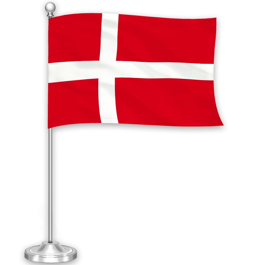 Danish Desk Flag: Denmark Deluxe Set With Metal Pole - Etsy