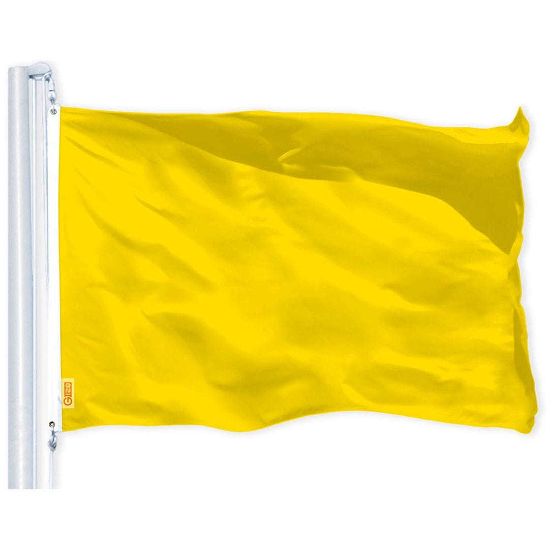 Solid Yellow Flag: Heavy Duty 150D Polyester, Brass Grommets (2x3 Ft ...