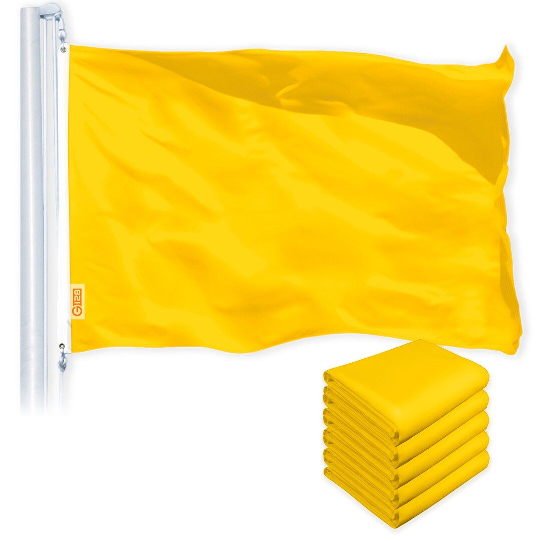 Solid Golden Yellow Color Flag 3x5ft 5-pack Printed 150D Polyester by ...