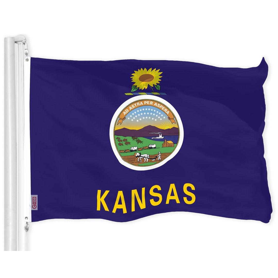 G128 Kansas KS State Flag | 3x5 Ft | Liteweave Pro Series Printed 150D ...