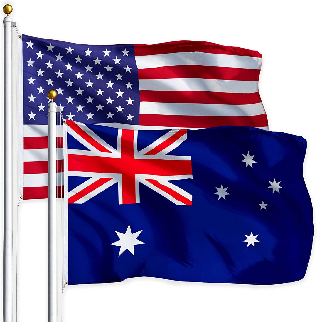 USA & Australian Flag Set: 3x5 Ft Printed Polyester - Etsy