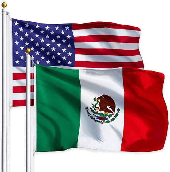 Drapeau Mexicain Et Américain Ensemble