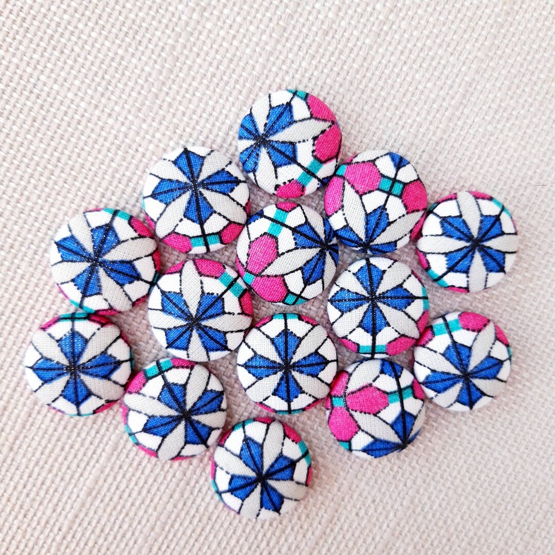Handmade Flat Back Buttons, 19mm Buttons, Geometric Buttons - Etsy
