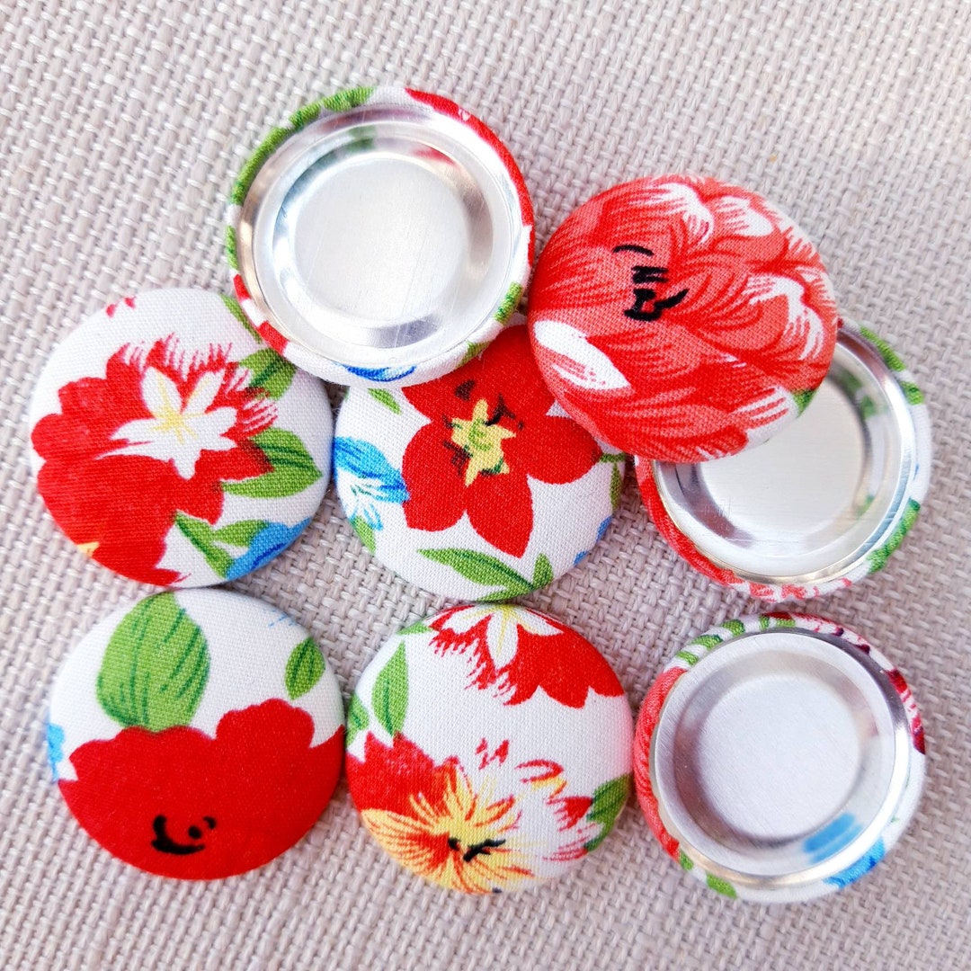 Flat Back Buttons, 28mm Buttons, Floral Buttons - Etsy