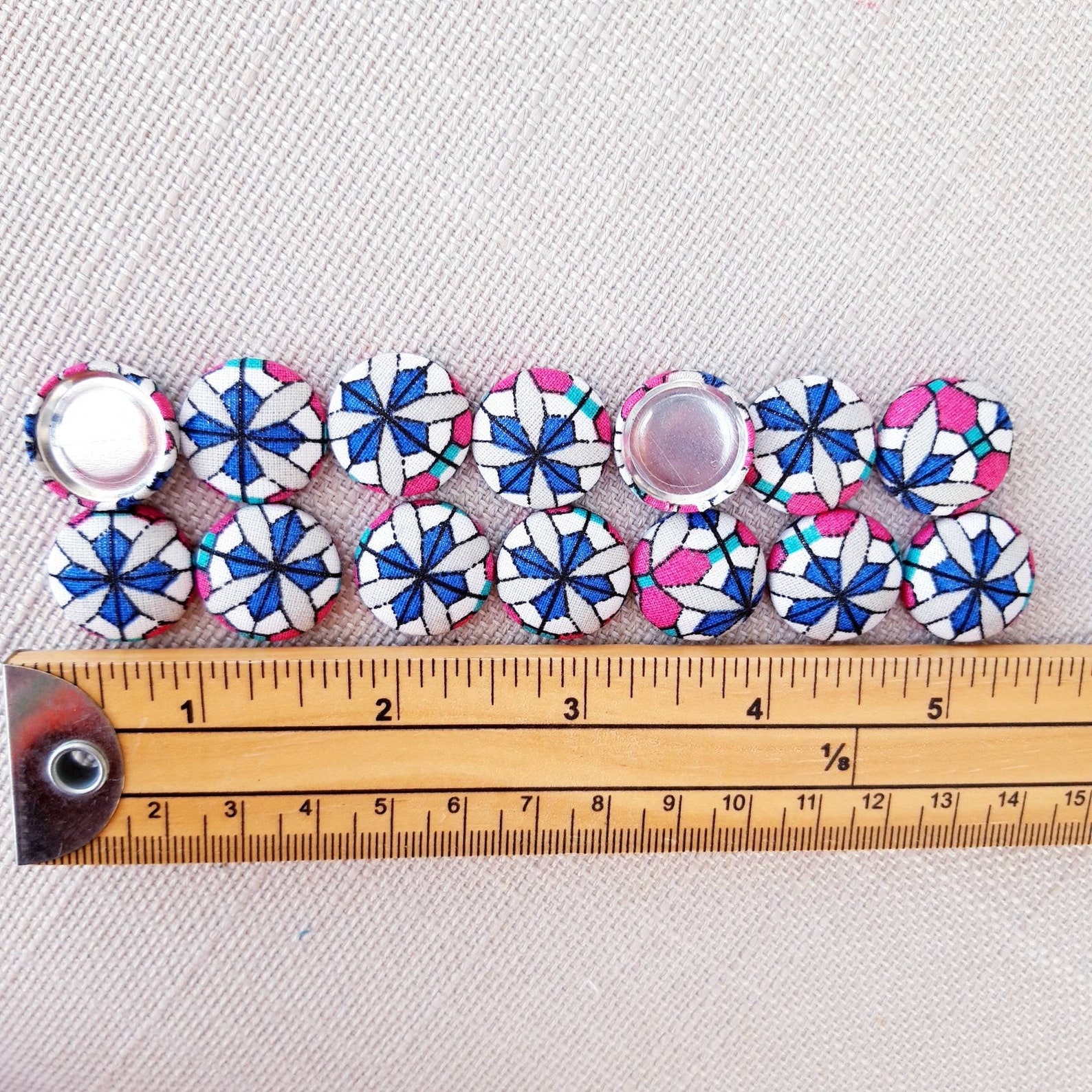 Handmade Flat Back Buttons 19mm Buttons Geometric Buttons - Etsy