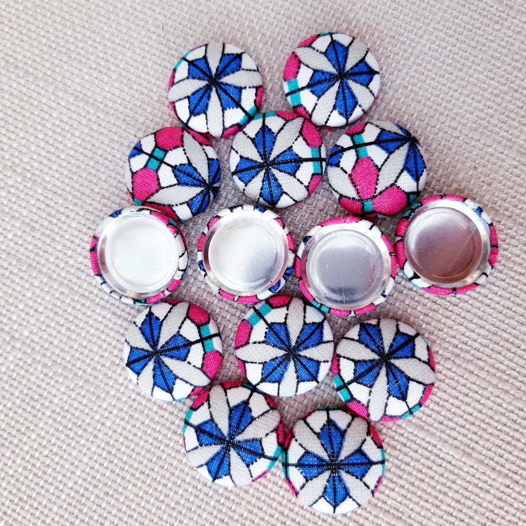 Handmade Flat Back Buttons 19mm Buttons Geometric Buttons - Etsy