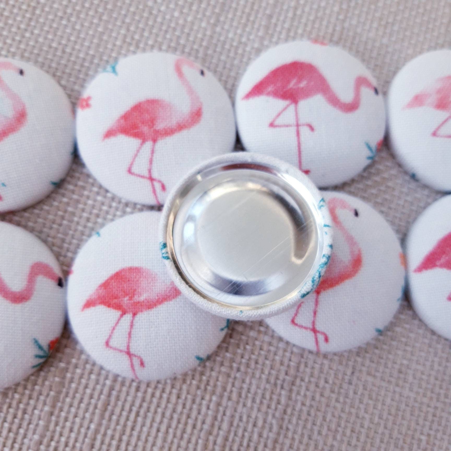 Flat back buttons 28mm buttons Flamingo Buttons | Etsy