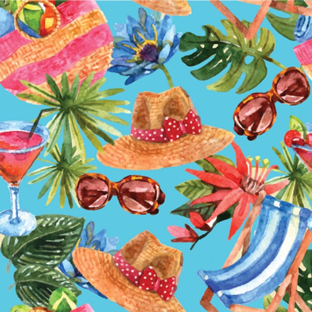 Tropical Fabric Bahamas Florida Colorful Cotton Beach | Etsy