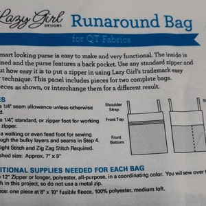 Crossover Bags - Lazy Girl Runaround Bag - Craft Panel - DIY Bag - Quilting Treasures - Etsy