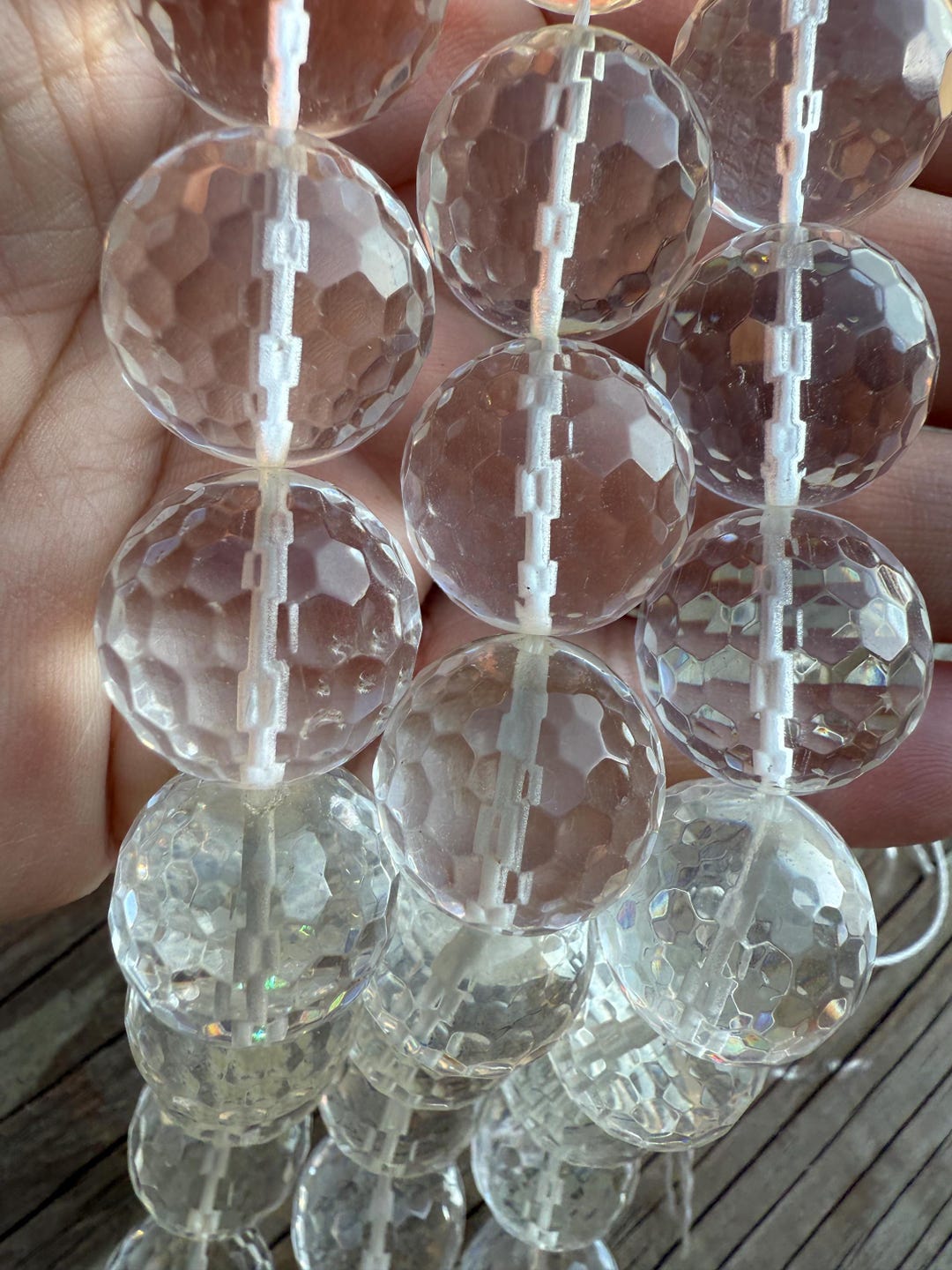 1+ Large 18 Mm Faceted Round Crystal Clear Beads for Jewelry Making ...
