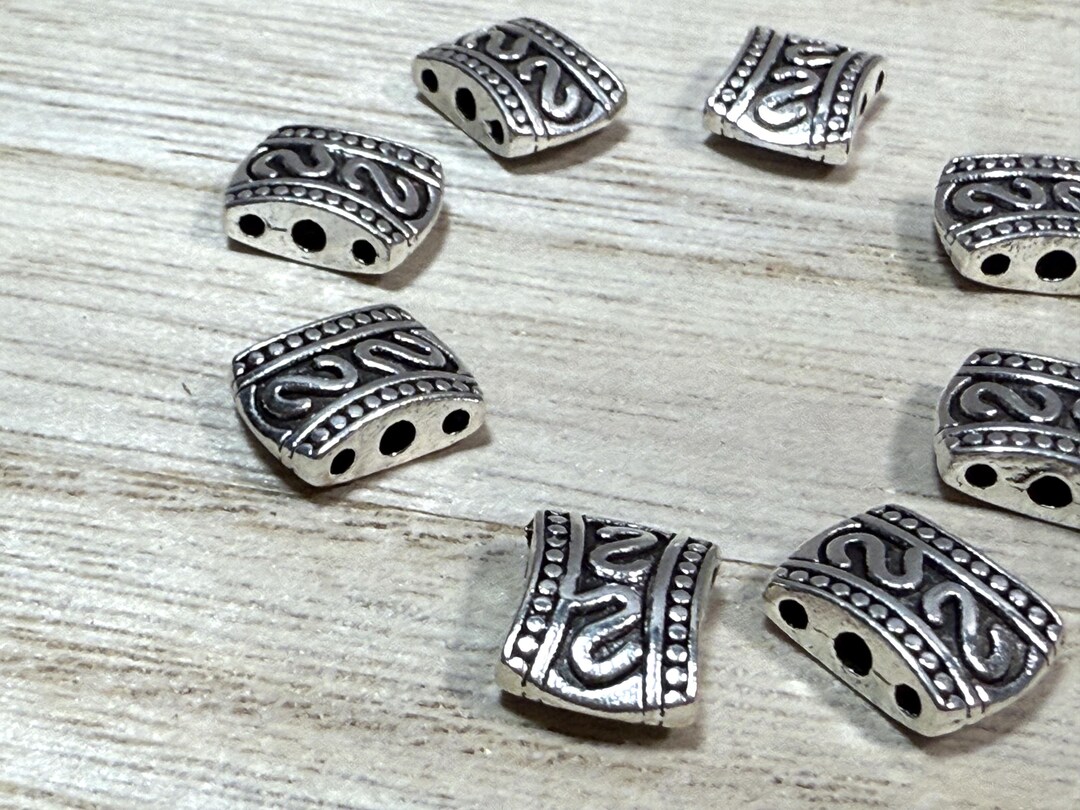 10 Tibetan Style 3 String Connectors, Antique Silver Multi String Links ...