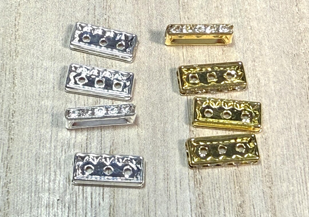 10 + Rhinestone Multi Link Spacers, 3 Hole Connectors, 3 String ...