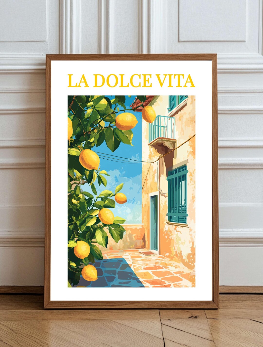 Italian Lemon Tree Print – Sunny Villa Courtyard Wall Art (digital ...