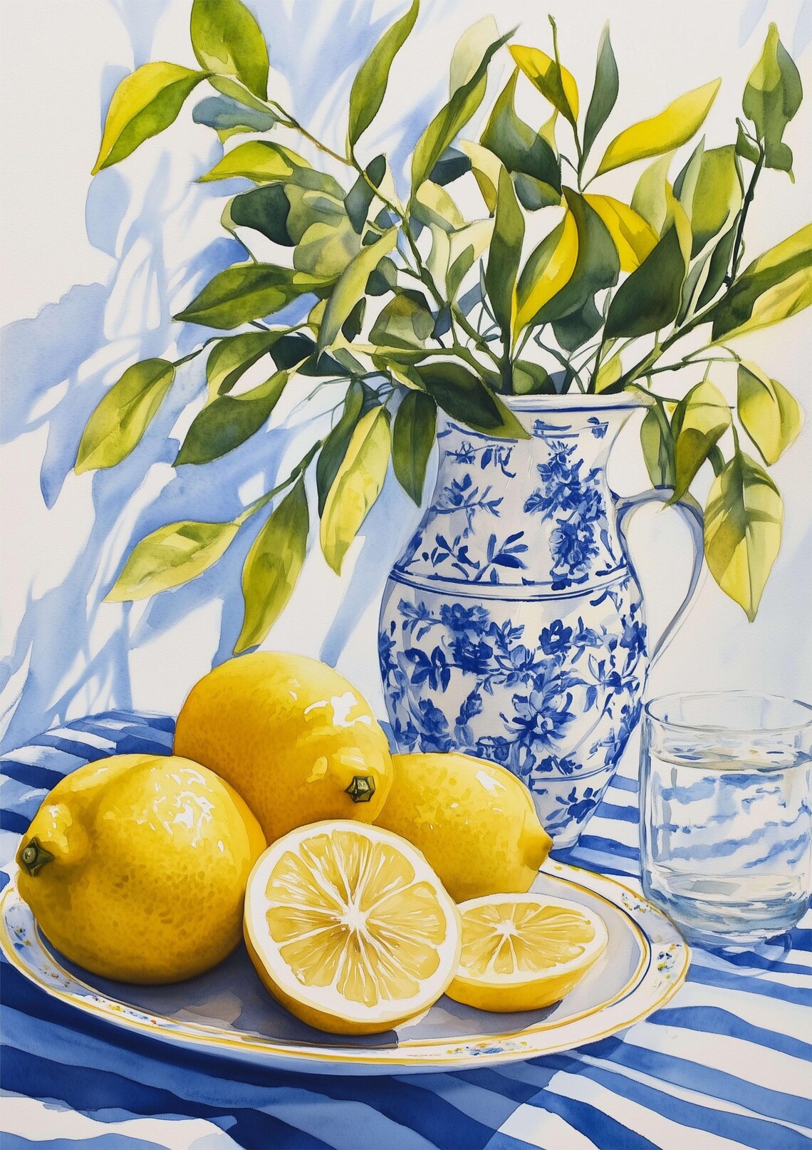 Set of 3 Mediterranean Italian Lemon Themed Printable Posters ...