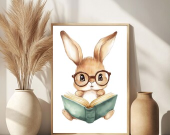 Printable Cute Easter Bunny Printable Wall Art – Spring Decor, Sketch ...