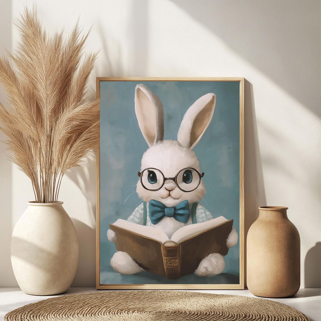 Printable Cute Easter Bunny Printable Wall Art – Spring Decor, Pastel ...