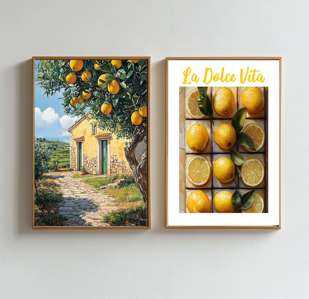 2 Set Italy, Tuscany Mediterranean Lemon – Toscana Lemon Vibe ...