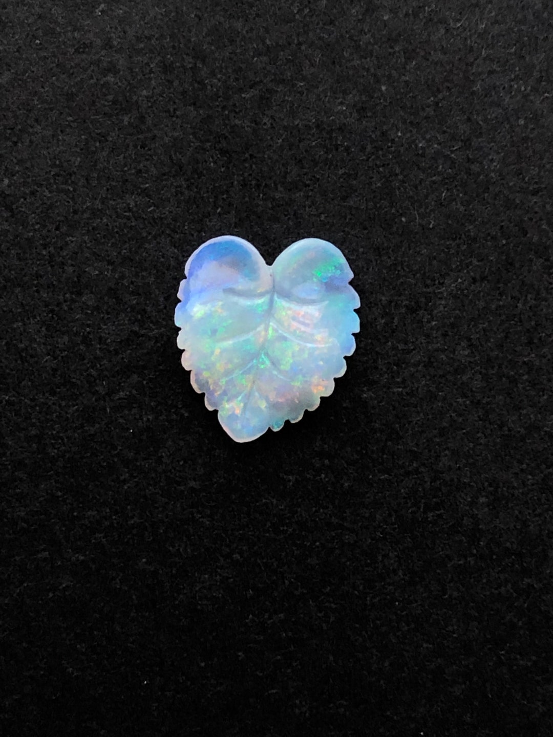 Carved Opal Leaf 2.40cts Mintabie Opal, Elephant Ear Leaf Carving OOAK ...