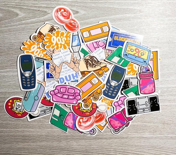 90s Themed Sticker Pack/water Bottle/ Hand | Etsy