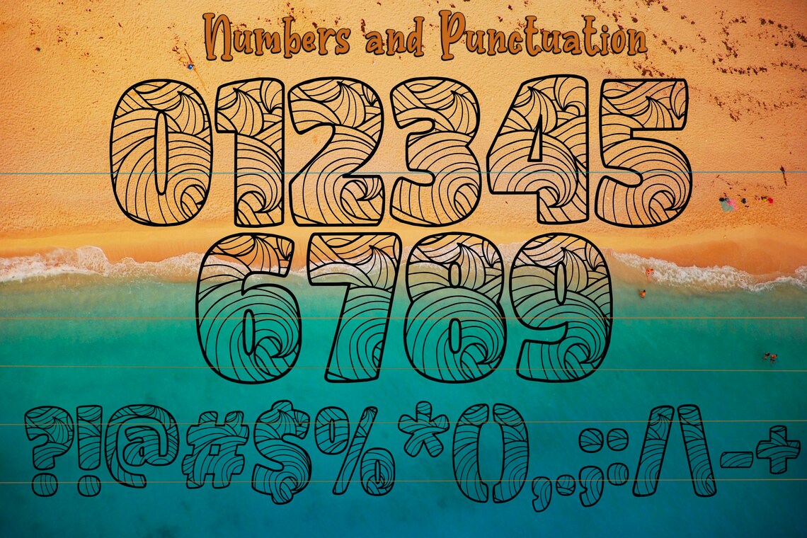 Zentangle Waves Font A Zen Font Otf and Ttf - Etsy