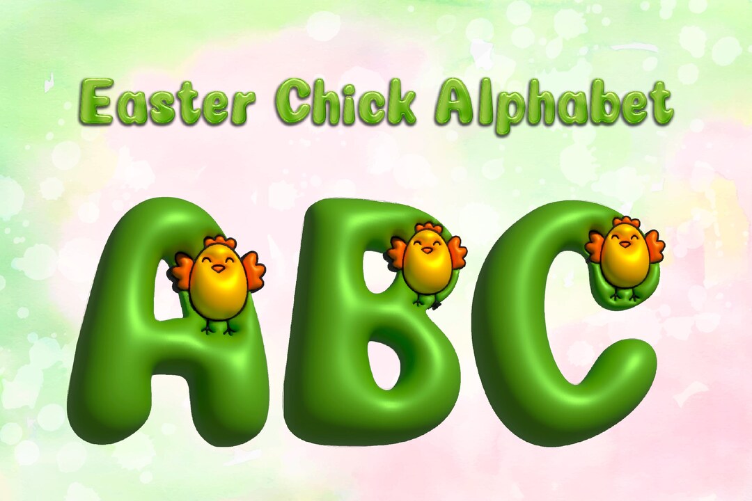 Cute Easter Chick Alphabet - 3D Puffy - Transparent Pngs - Etsy