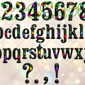 3D Inflated Tangled Christmas Lights Alphabet Two Full Alphabets Plus ...