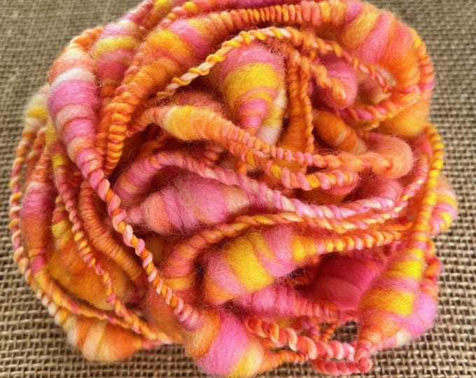 Handspun Art Yarn - Corespun Coils - Beautiful Pastels - Merino Wool ...