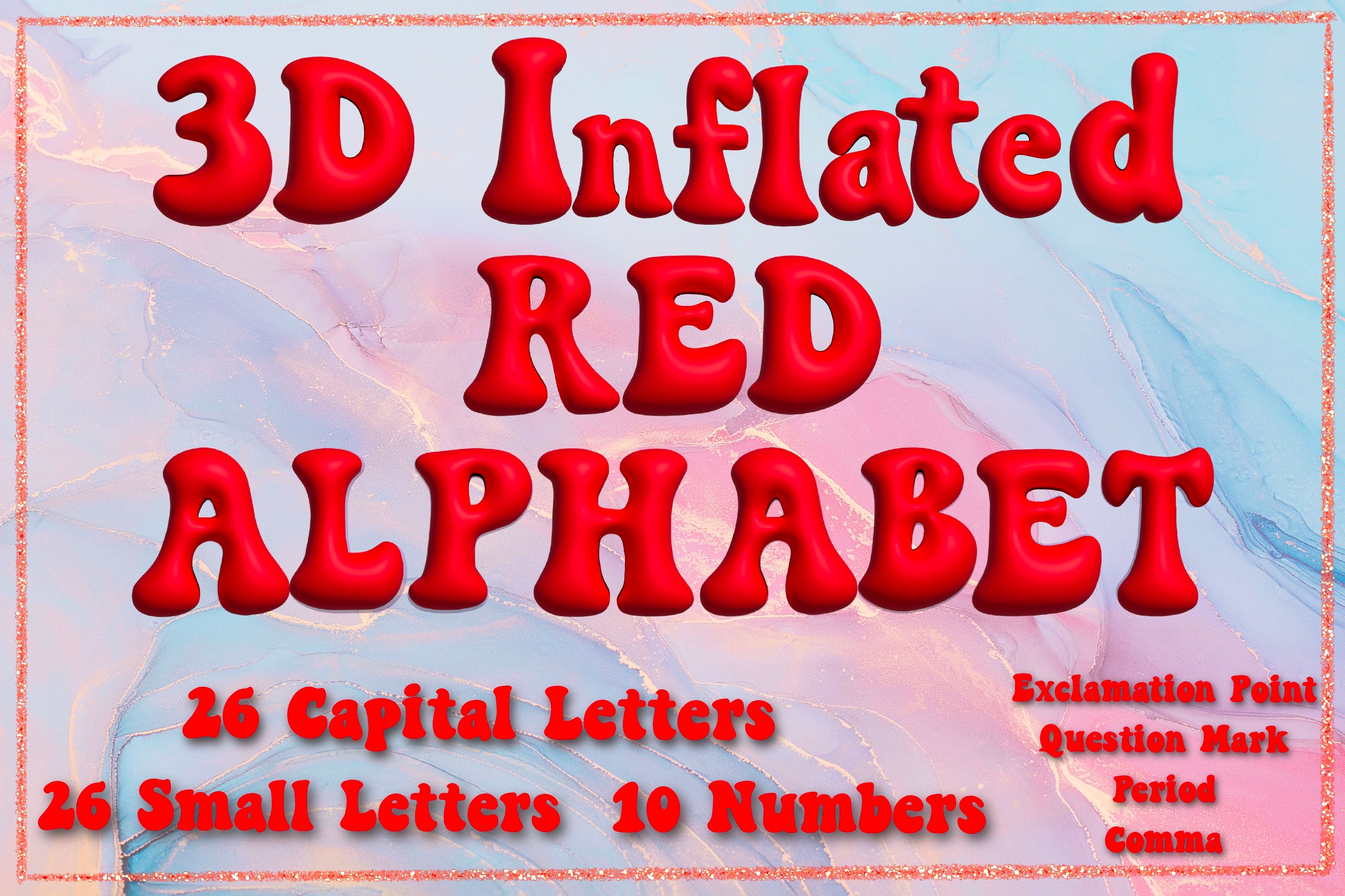 3D Inflated Red Alphabet Retro Font Transparent Pngs - Etsy