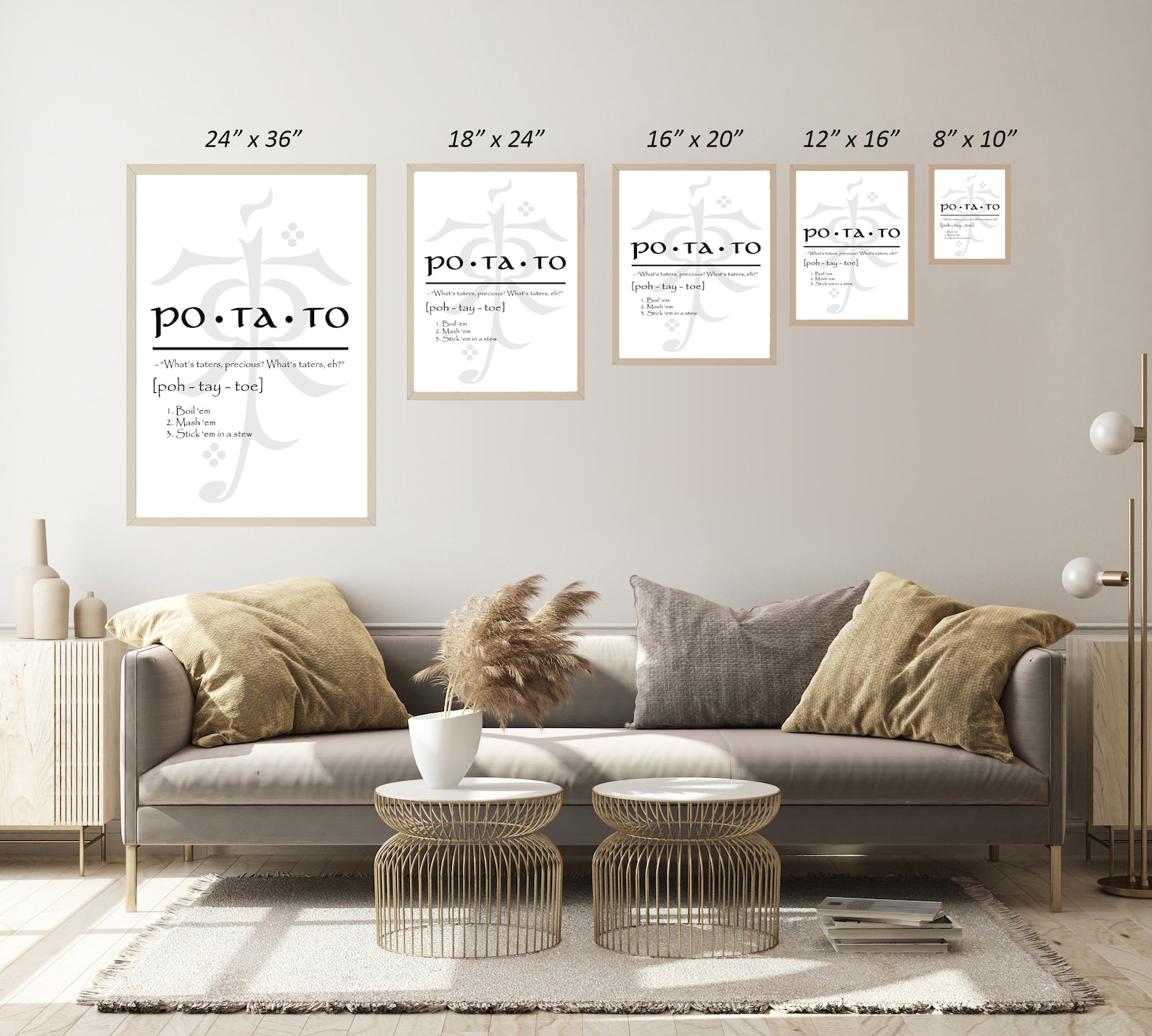 Lord of the Rings Poster, Potato Definition Poster, LOTR, Lord of the ...