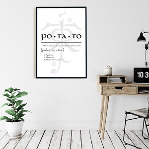 Lord Of The Rings Poster Potato Definition Poster LOTR | Etsy