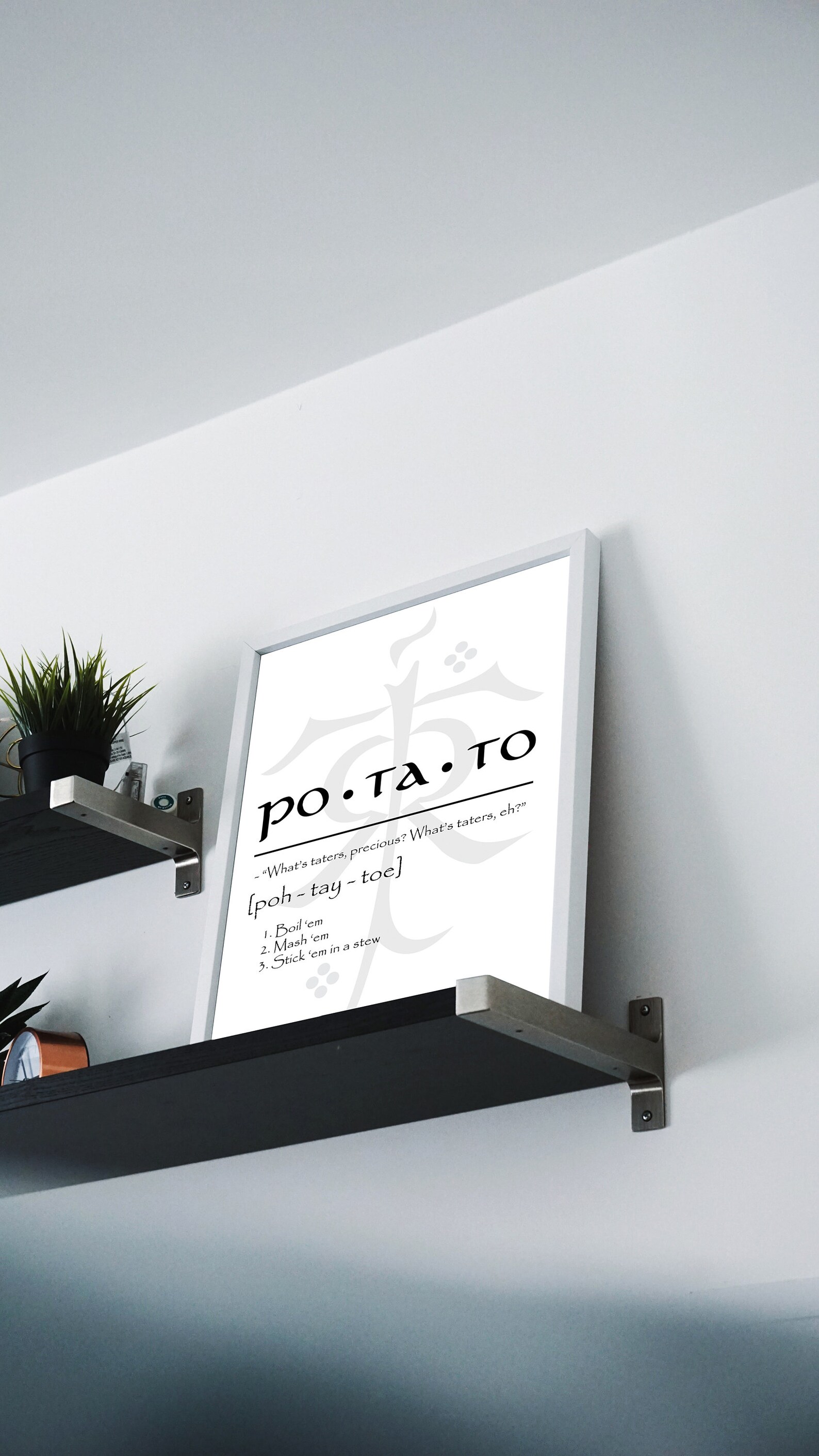 Lord Of The Rings Poster Potato Definition Poster LOTR | Etsy