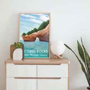Pictured Rocks, Upper Peninsula, Lake Superior, Michigan Print, Great ...