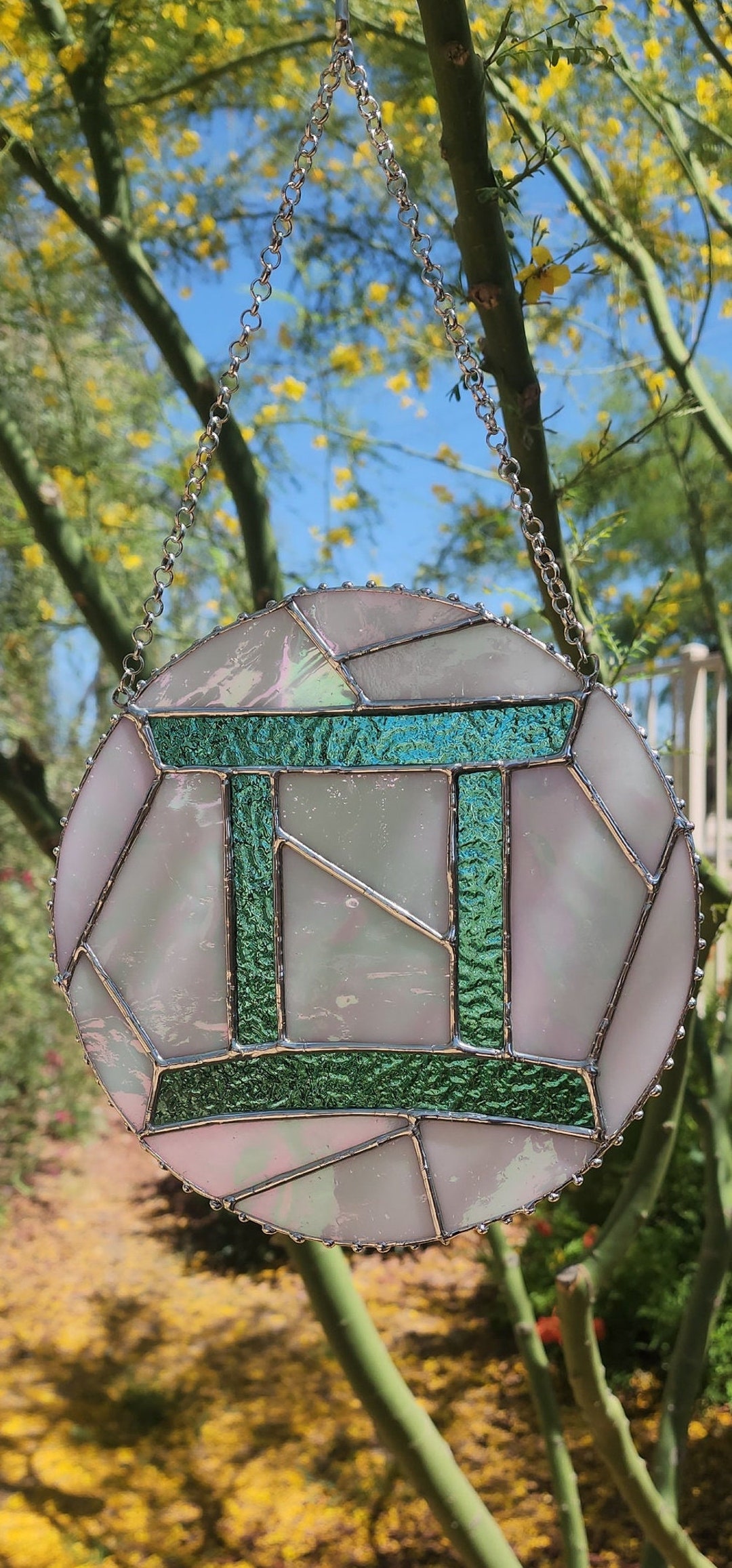 Gemini Zodiac Sign Stained Glass Suncatcher - Etsy