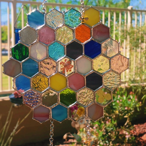 Honeycomb Stained Glass - Etsy