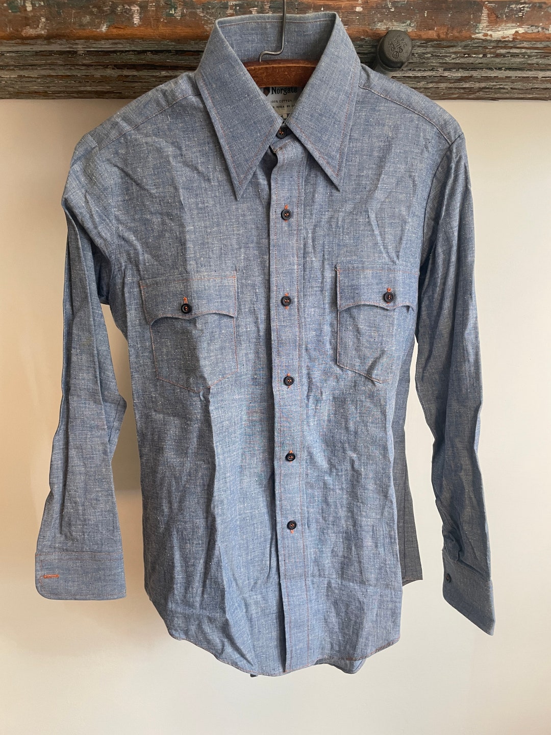 Vintage Norgate 1970s 100% Light Cotton Chambray Denim - Etsy