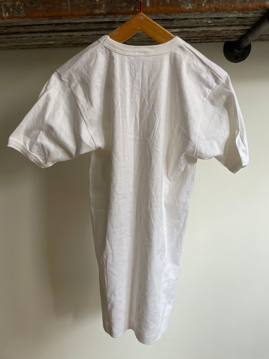 Vintage Lana Mounted Collar Ringer Sleeve Cuff White T-shirt. - Etsy