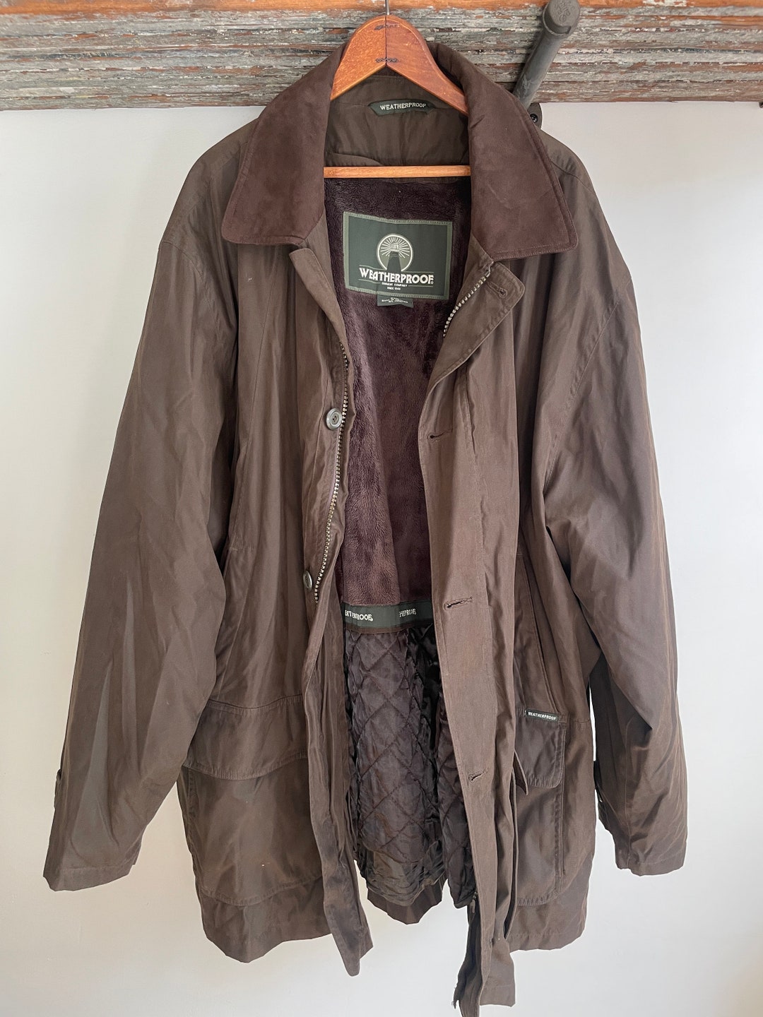 Vintage Weatherproof Microfiber Barn Coat With Removable Liner. Size ...